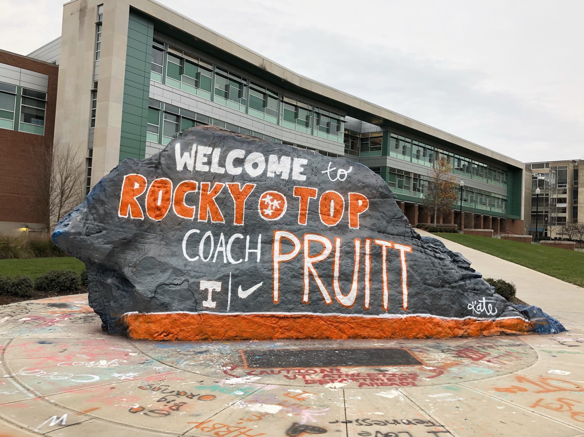 UT's rock repainted to welcome Coach Pruitt to Rocky Top | wbir.com